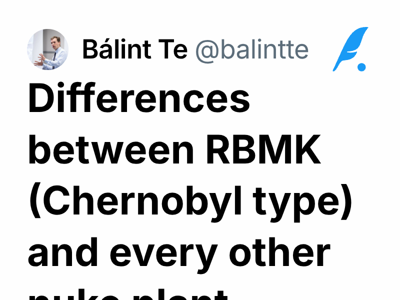 Differences between RBMK (Chernobyl type) and every other nuke plant ...