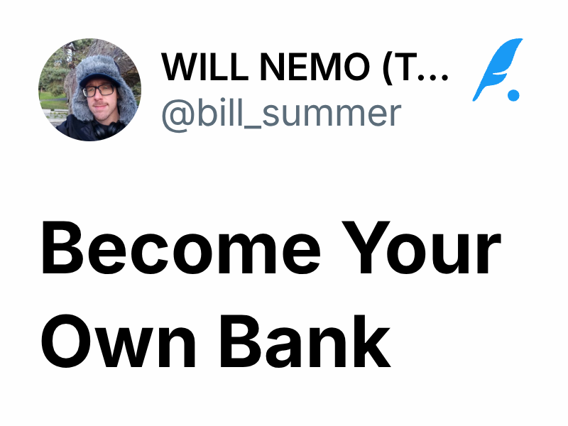Become Your Own Bank | WILL NEMO (Taoist | Polymath | Founder)