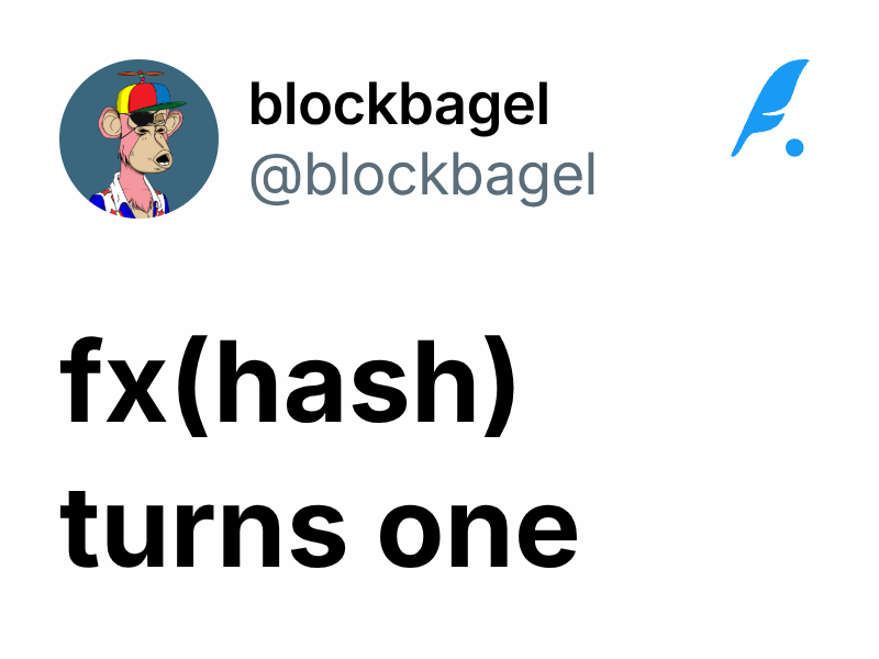 fx(hash) turns one | blockbagel