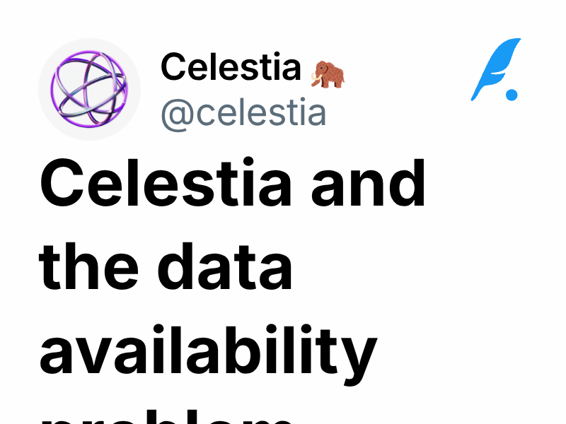 Celestia and the data availability problem | Celestia 🦣