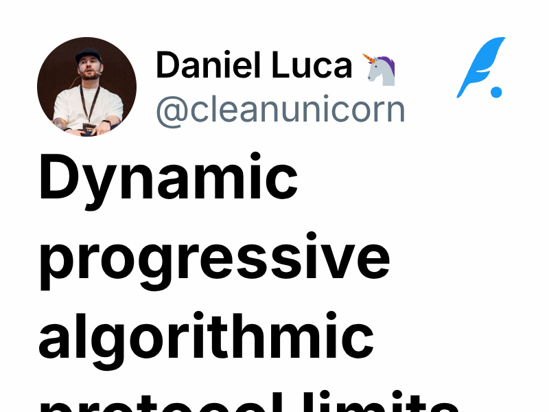 Dynamic progressive algorithmic protocol limits | Daniel Luca 🦄