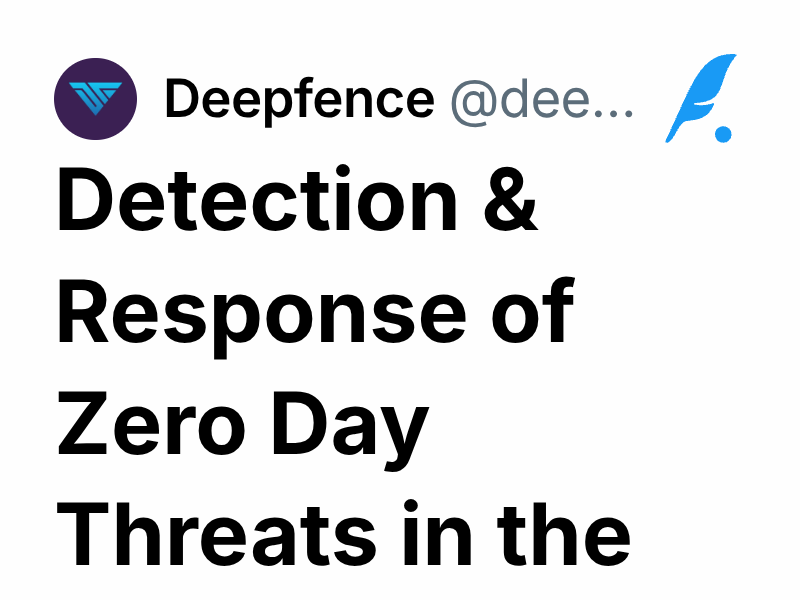 Detection & Response of Zero Day Threats in the Cloud | Deepfence