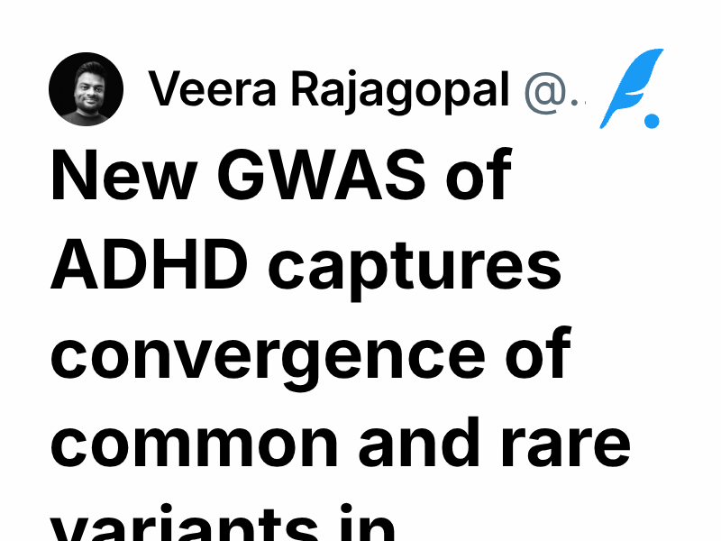 New GWAS of ADHD captures convergence of common and rare variants in ...