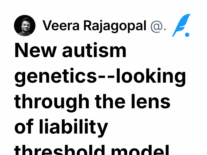 New autism genetics--looking through the lens of liability threshold ...