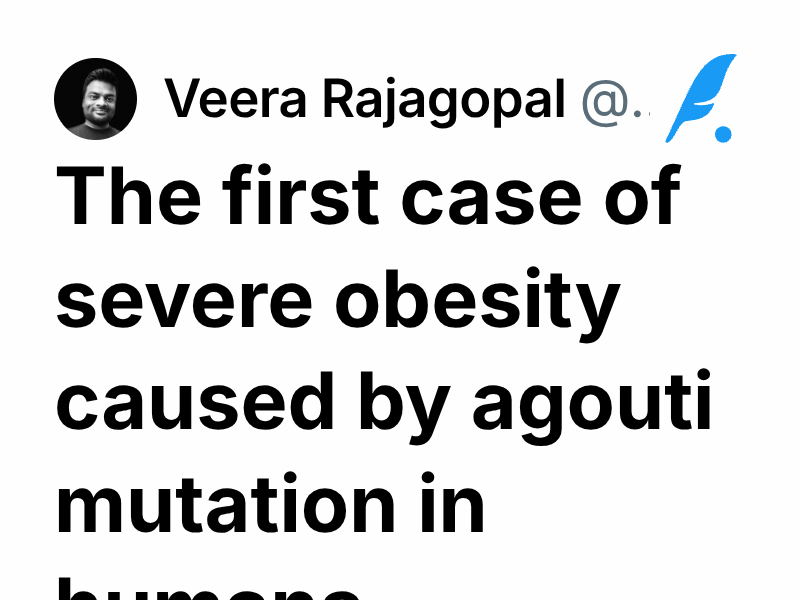 The first case of severe obesity caused by agouti mutation in humans ...