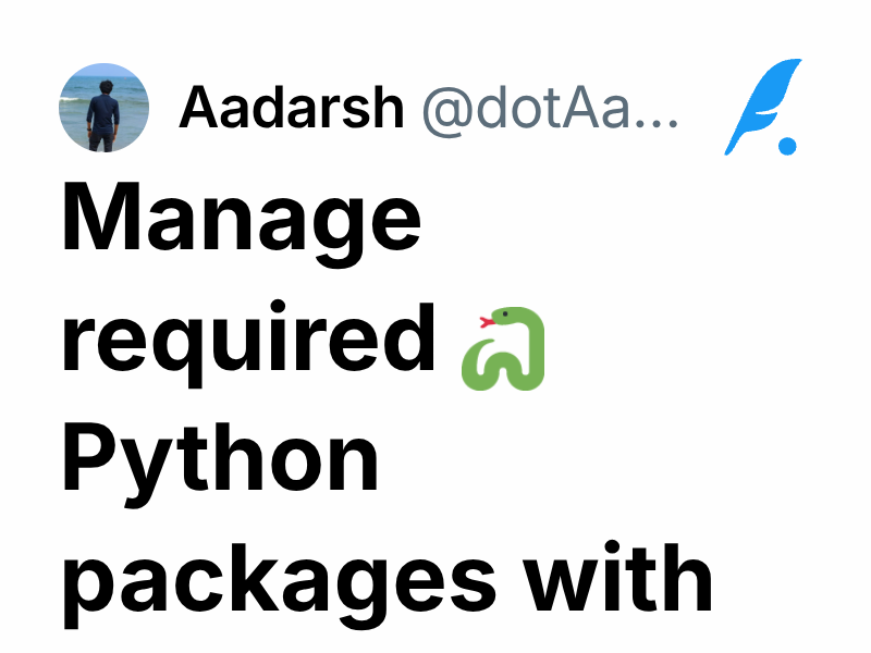 Manage required 🐍 Python packages with requirements.txt | Aadarsh