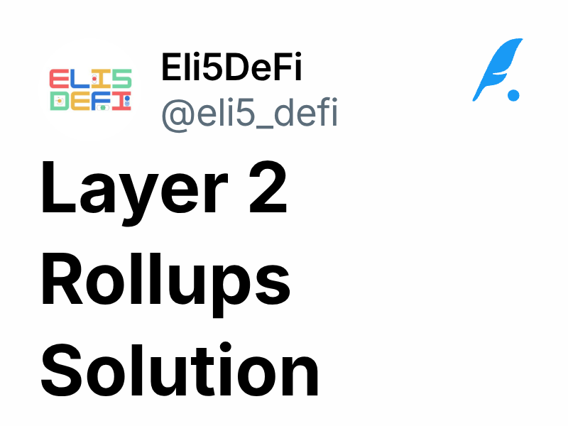 Layer 2 Rollups Solution | Eli5DeFi