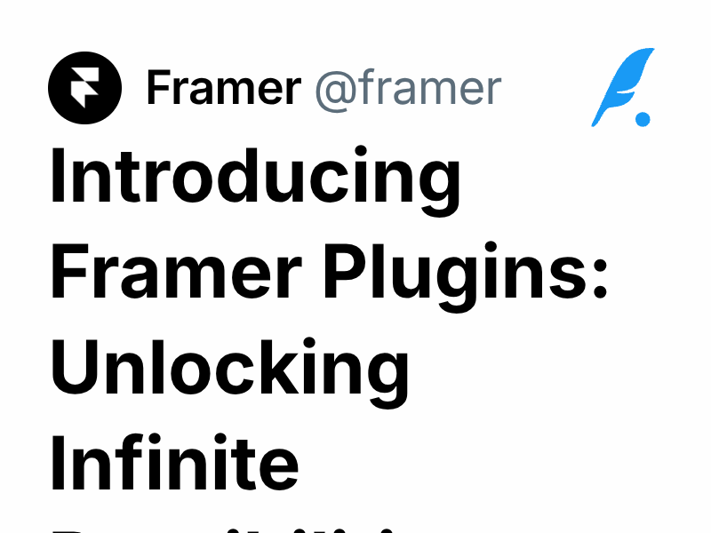 Introducing Framer Plugins: Unlocking Infinite Possibilities | Framer