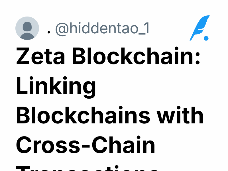 Zeta Blockchain: Linking Blockchains with Cross-Chain Transactions