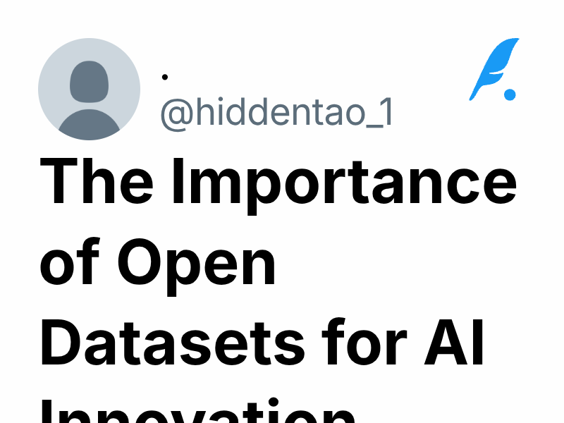 The Importance of Open Datasets for AI Innovation