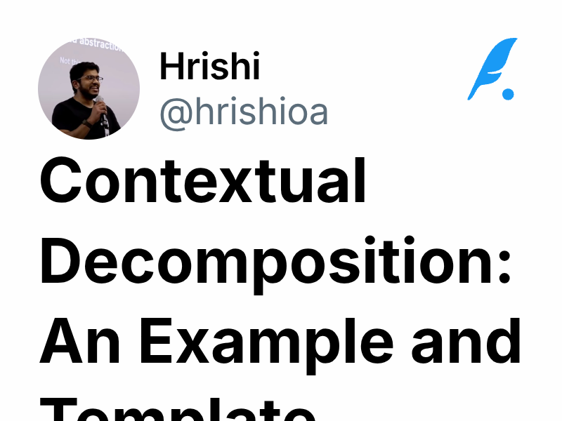 Contextual Decomposition: An Example and Template | Hrishi