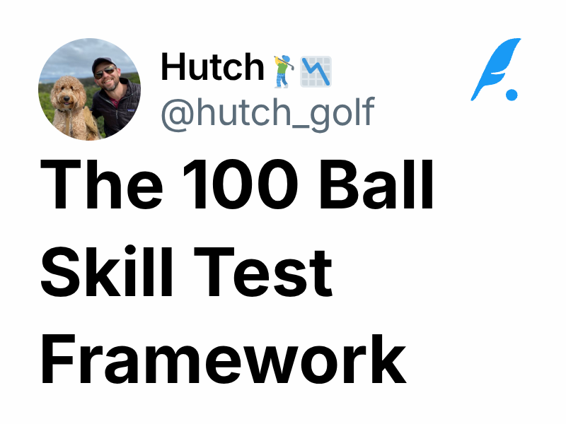 The 100 Ball Skill Test Framework | Hutch🏌️‍♂️📉