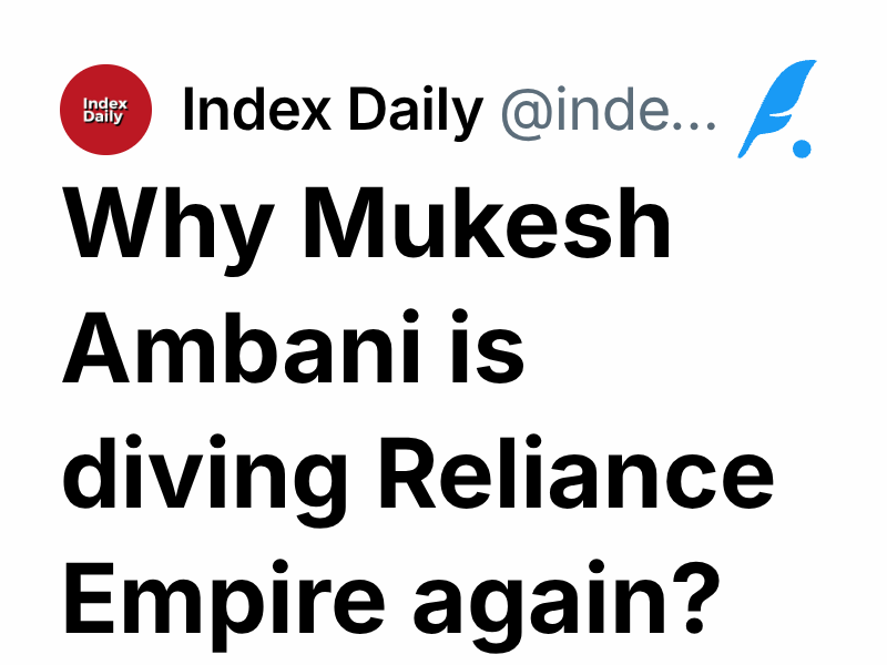Why Mukesh Ambani is diving Reliance Empire again? | Index Daily