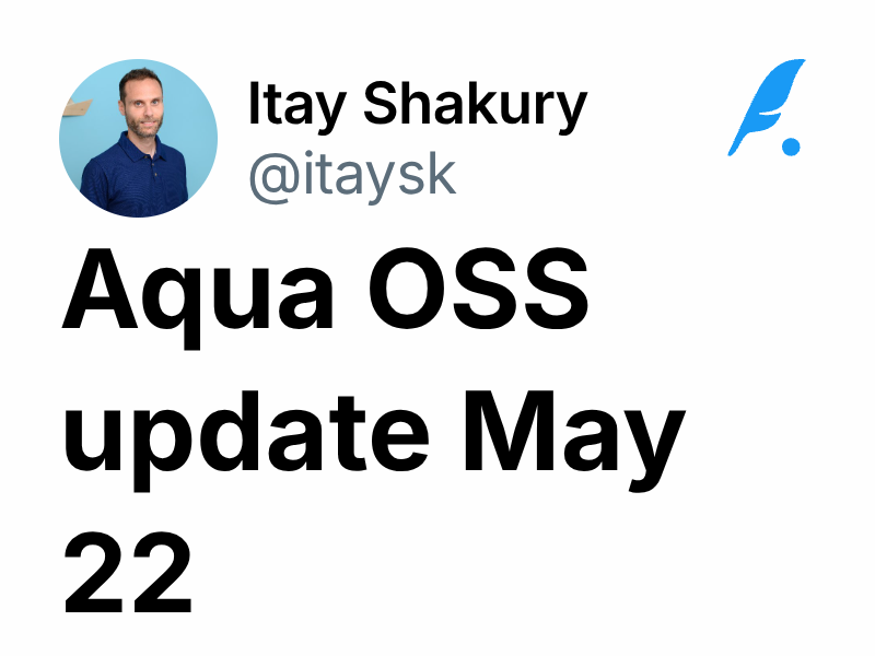 Aqua OSS update May 22 | Itay Shakury