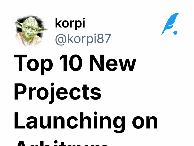 Top 10 New Projects Launching on Arbitrum | korpi