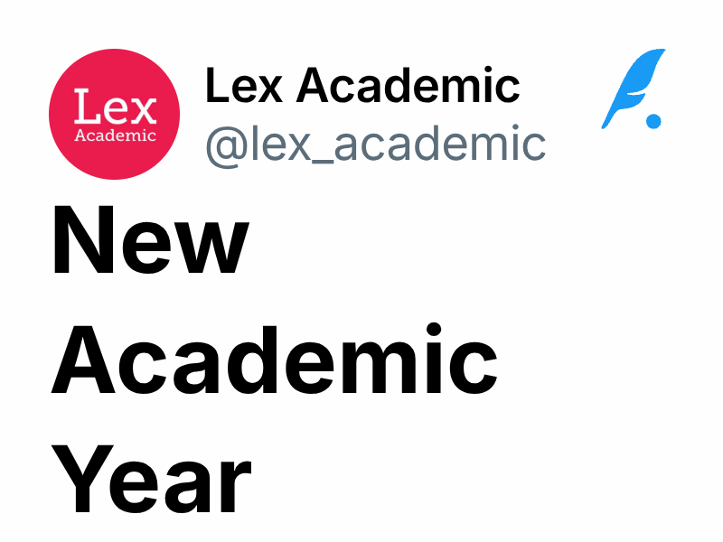 New Academic Year | Lex Academic