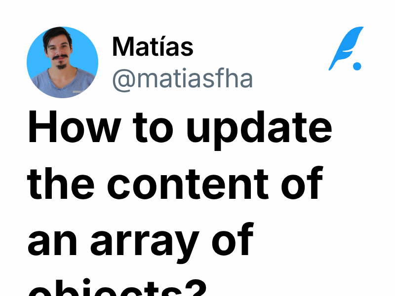 How to update the content of an array of objects? | Matías