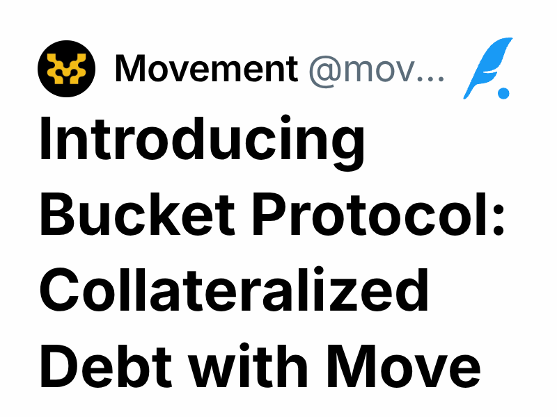 Introducing Bucket Protocol: Collateralized Debt with Move | Movement