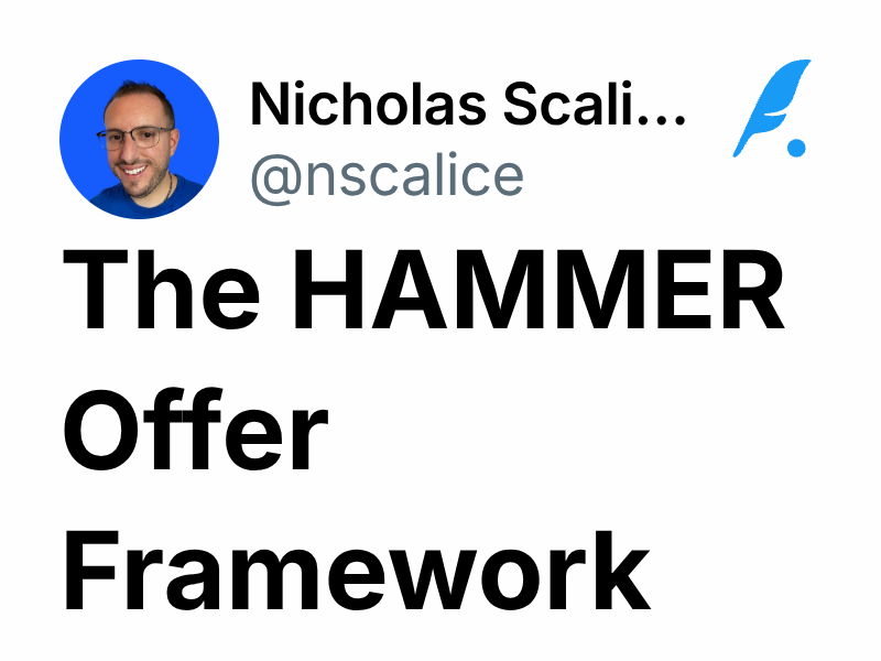 The HAMMER Offer Framework | Nicholas Scalice 🧰