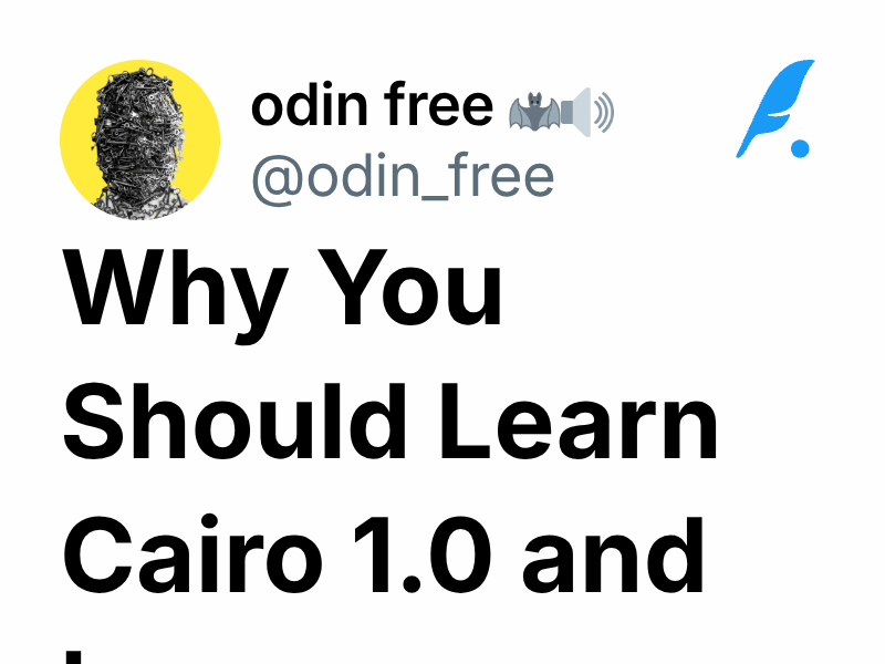 Why You Should Learn Cairo 1.0 and how | odin free 🦇🔊