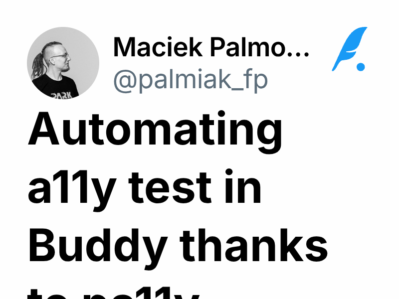 Automating a11y test in Buddy thanks to pa11y | Maciek Palmowski