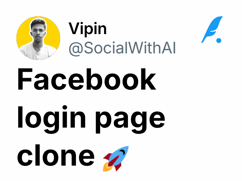 Facebook login page clone 🚀 | Vipin