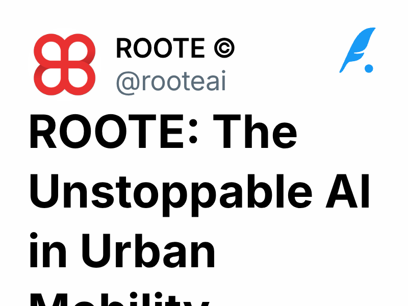 ROOTE: The Unstoppable AI in Urban Mobility | ROOTE