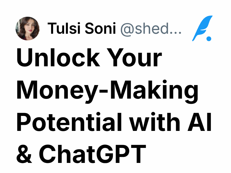 Unlock Your Money-Making Potential with AI & ChatGPT | Tulsi Soni