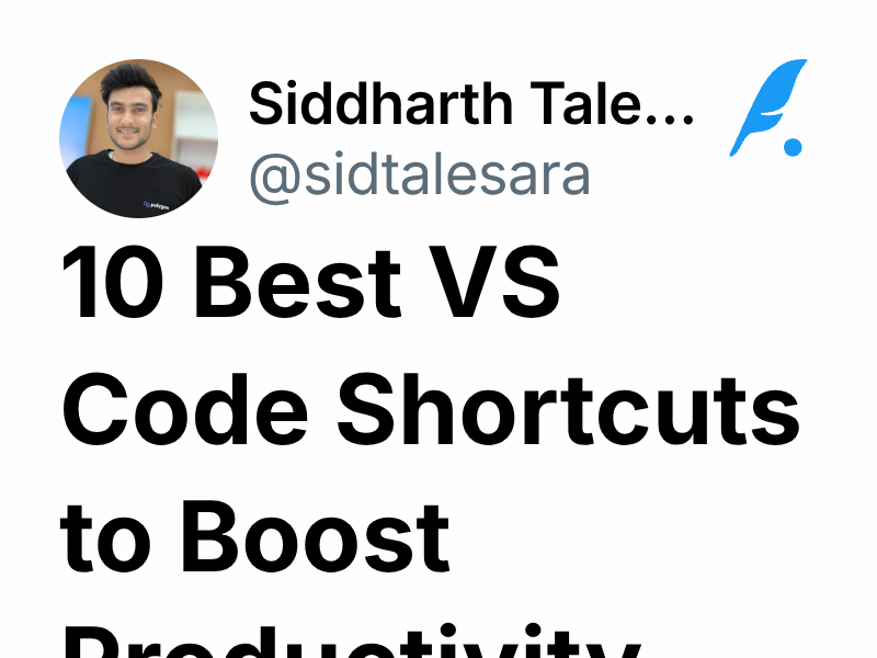 10 Best VS Code Shortcuts to Boost Productivity | Siddharth Talesara 🚀