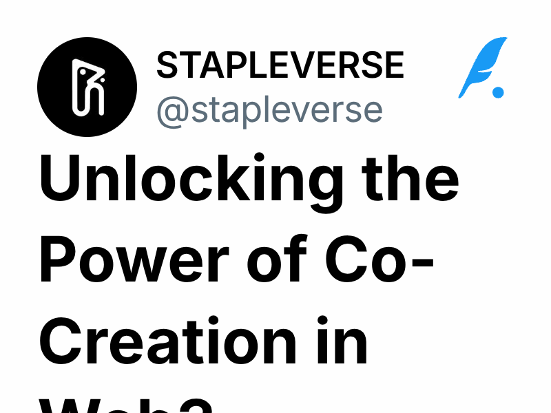 Unlocking the Power of Co-Creation in Web3 | STAPLEVERSE