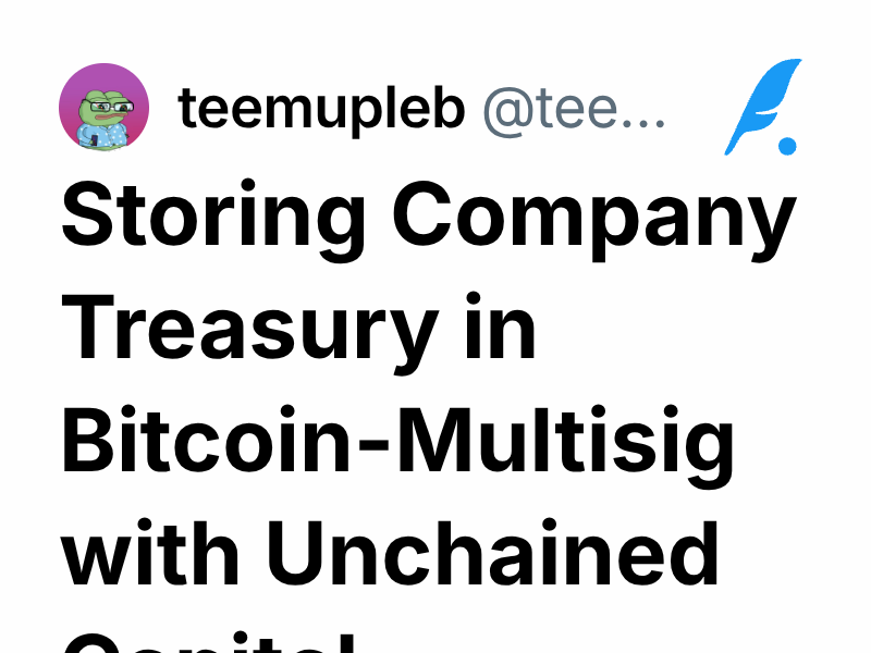 Storing Company Treasury in Bitcoin-Multisig with Unchained Capital ...