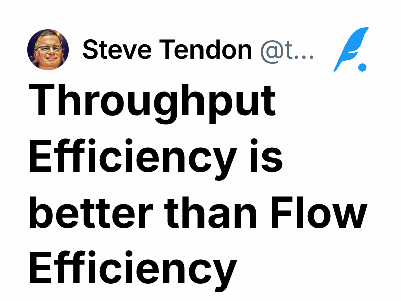Throughput Efficiency is better than Flow Efficiency | Steve Tendon