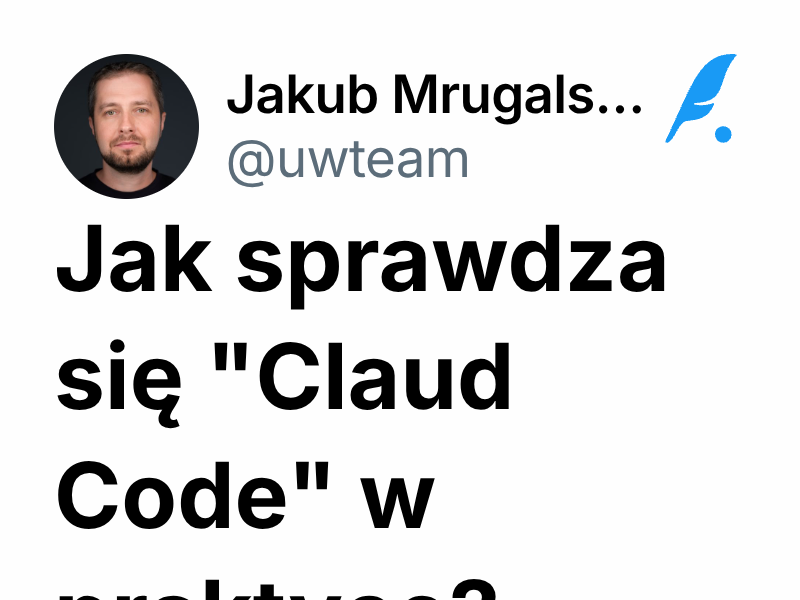 Jak sprawdza się "Claud Code" w praktyce? | Jakub Mrugalski 🔥