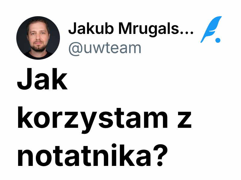 Jak korzystam z notatnika? | Jakub Mrugalski 🔥
