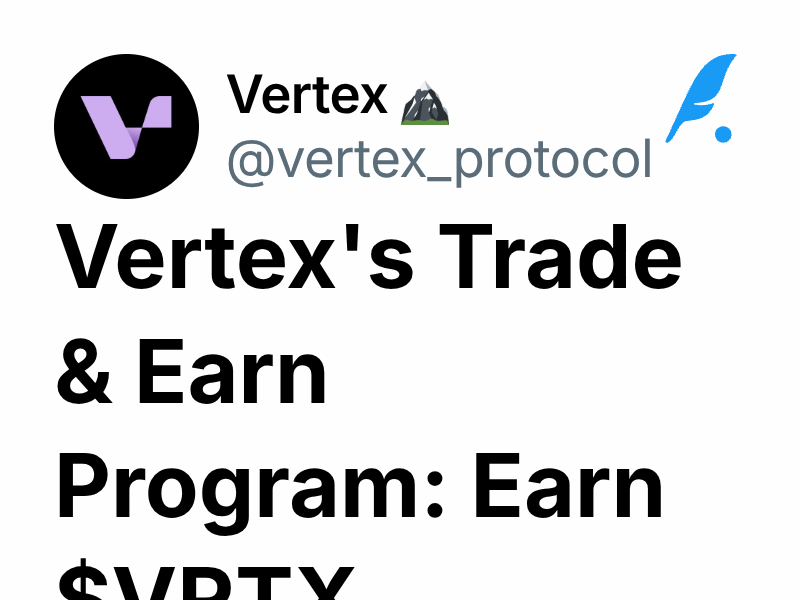 Vertex's Trade & Earn Program: Earn $VRTX Rewards | Vertex 🏔