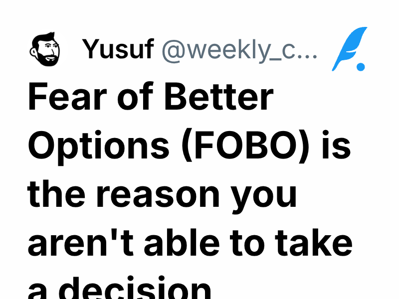 Fear of Better Options (FOBO) is the reason you aren't able to take a ...