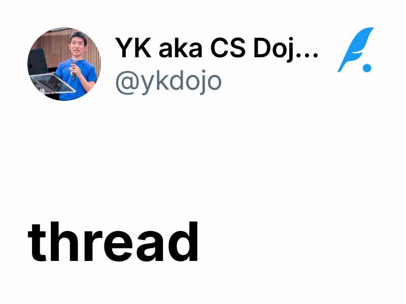 thread | YK aka CS Dojo 📺🐦
